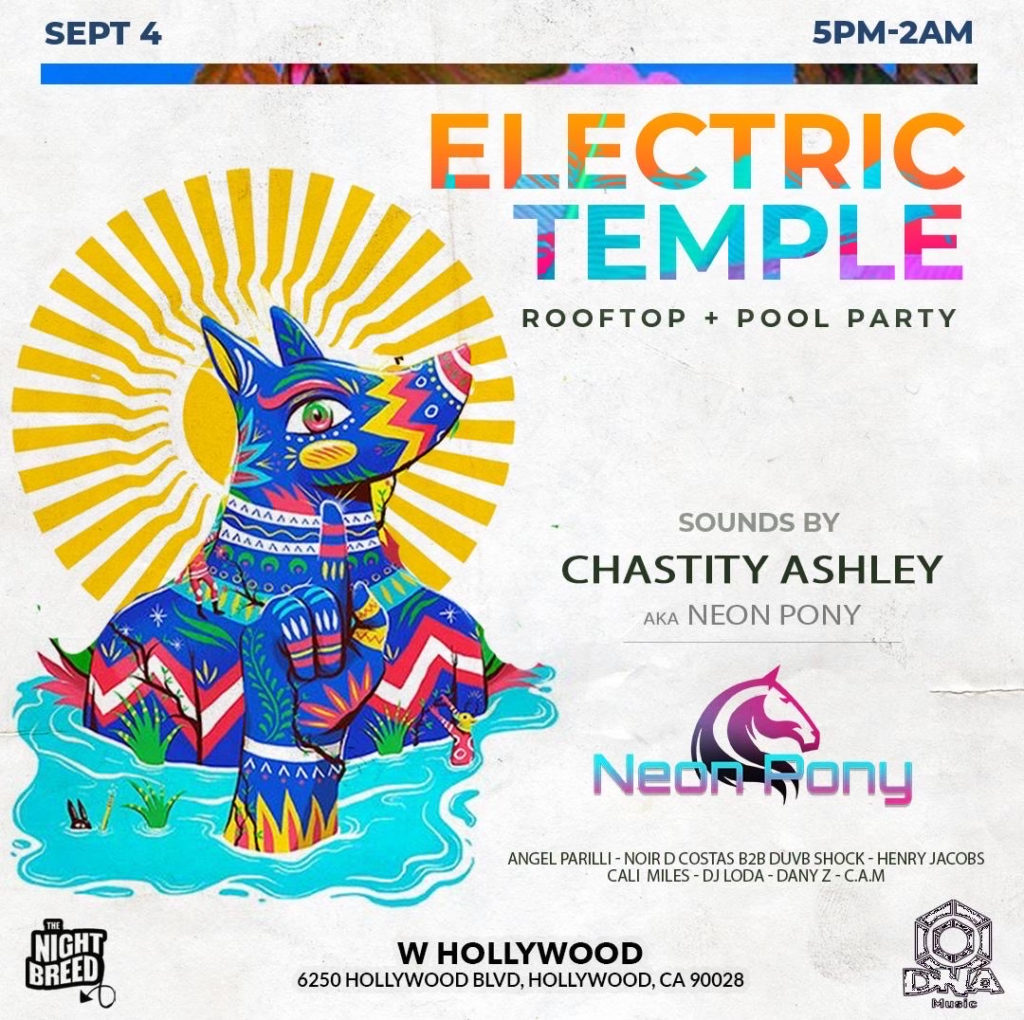 ELECTRIC TEMPLE Rooftop & Pool Party - Neon Pony